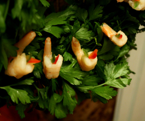 Herb Wreaths with Hors d’oeuvres on the Fireplace by Jeanne Benedict